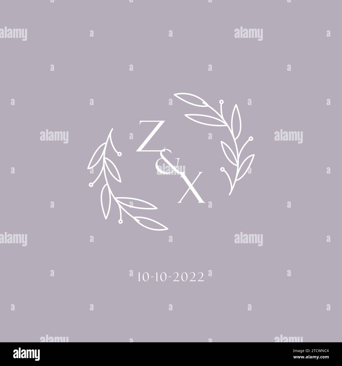 Initials ZX wedding monogram logo inspiration vector graphic Stock ...
