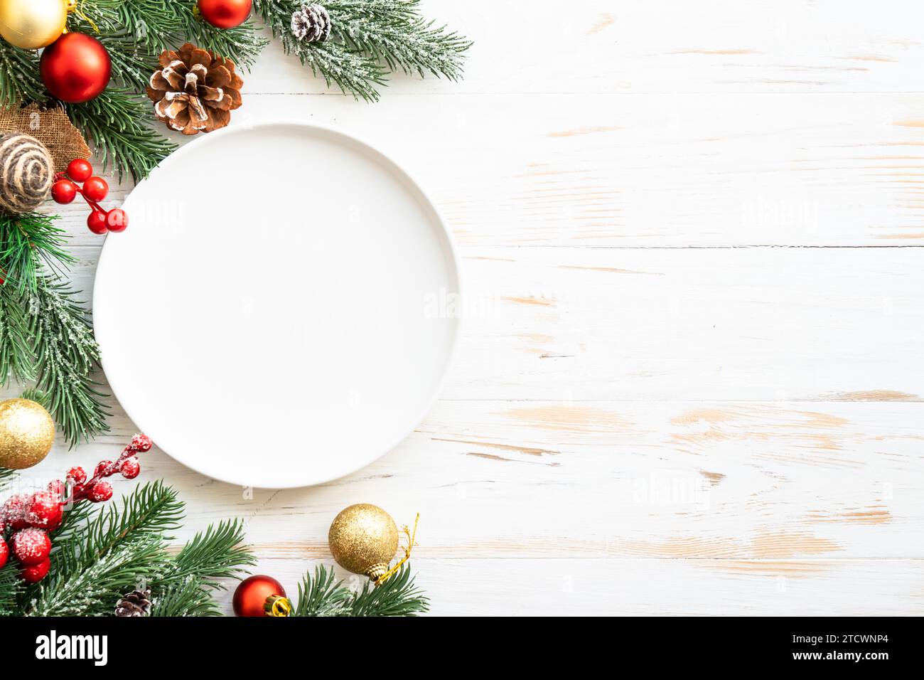 Christmas table with holiday food background Stock Photo - Alamy