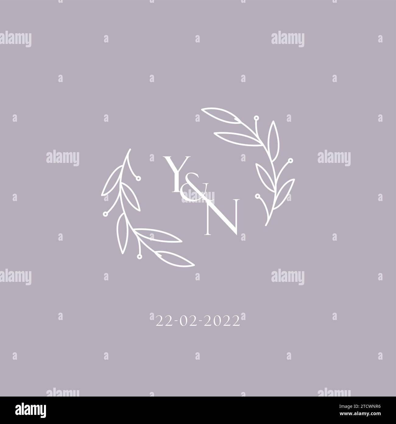 Initials YN wedding monogram logo inspiration vector graphic Stock ...