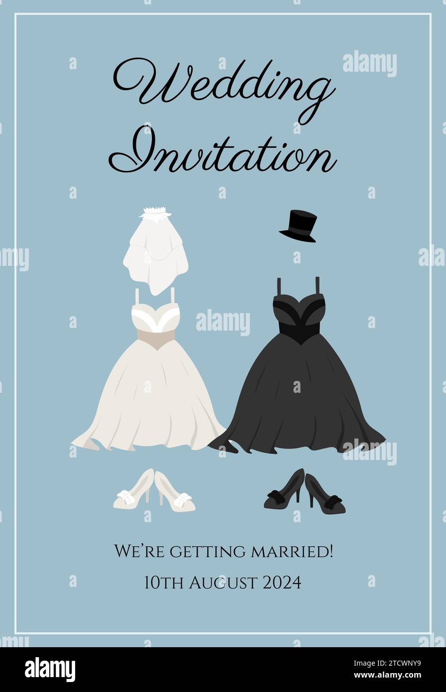 Wedding invitation for the wedding of two women with two wedding ...