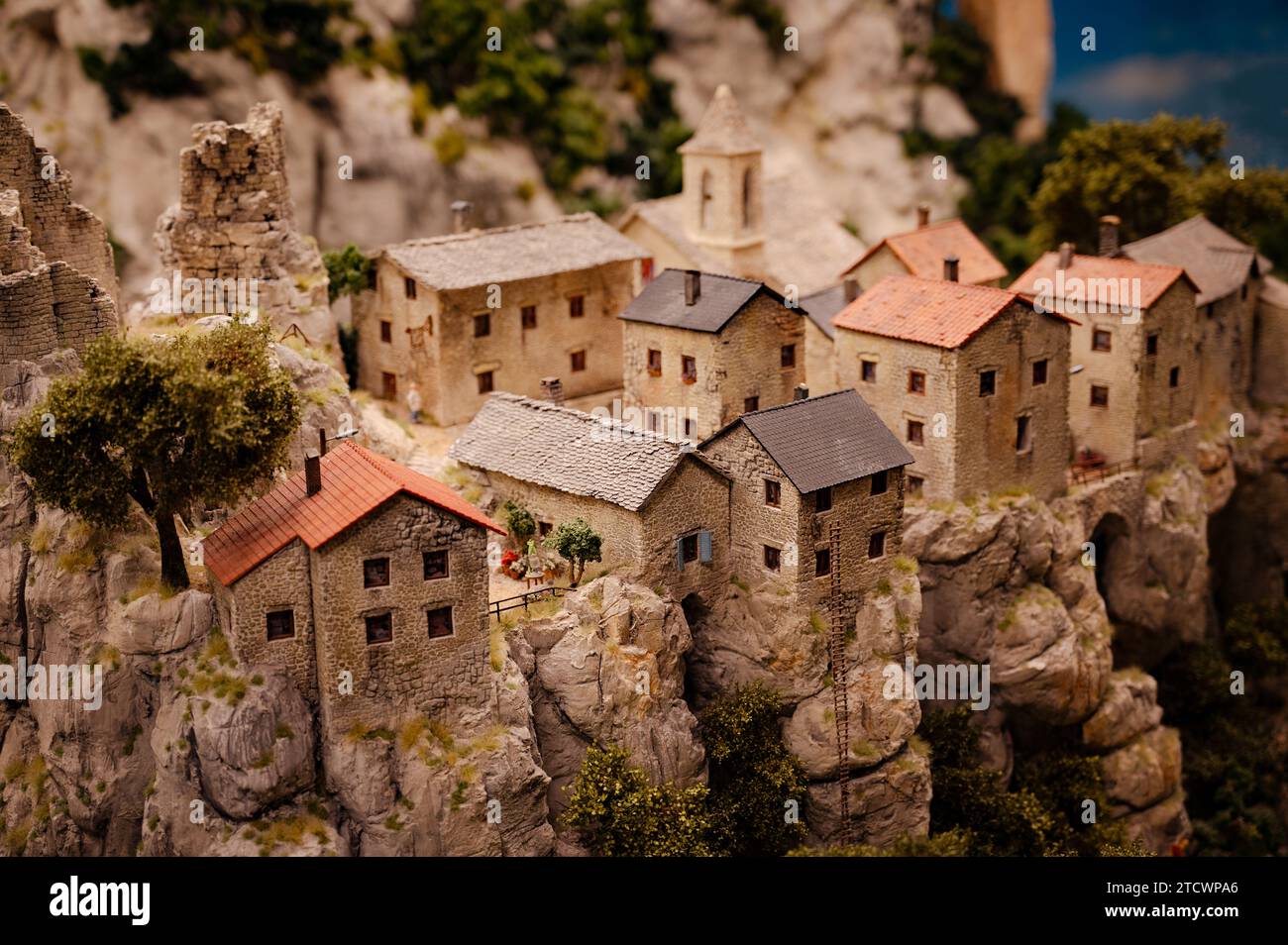 Miniatur Wunderland Hamburg in Germany, village with old house in ...