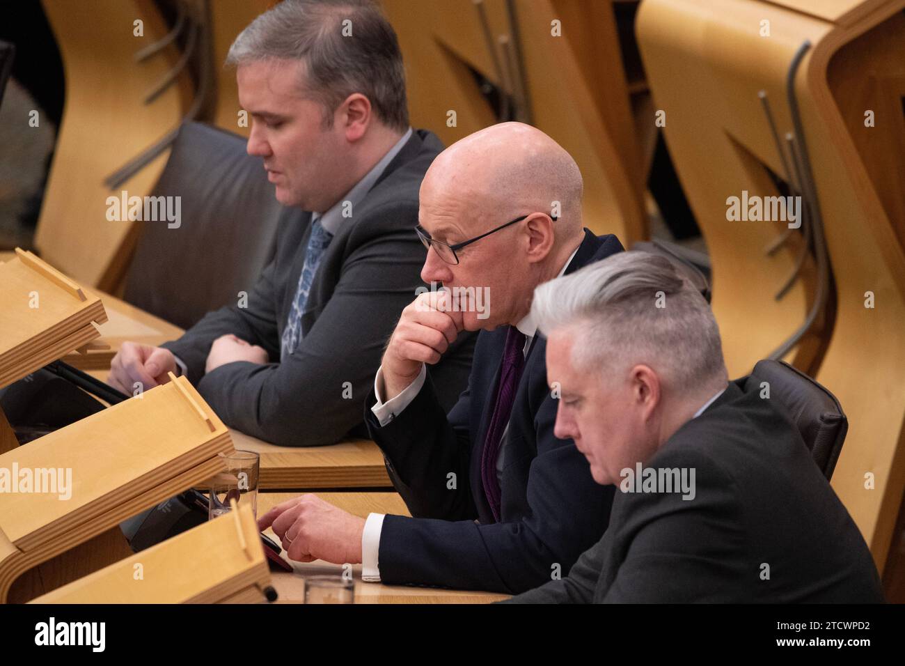 Edinburgh, Scotland, UK. 14th Dec, 2023. PICTURED: (L-R) Tom Arthur MSP ...