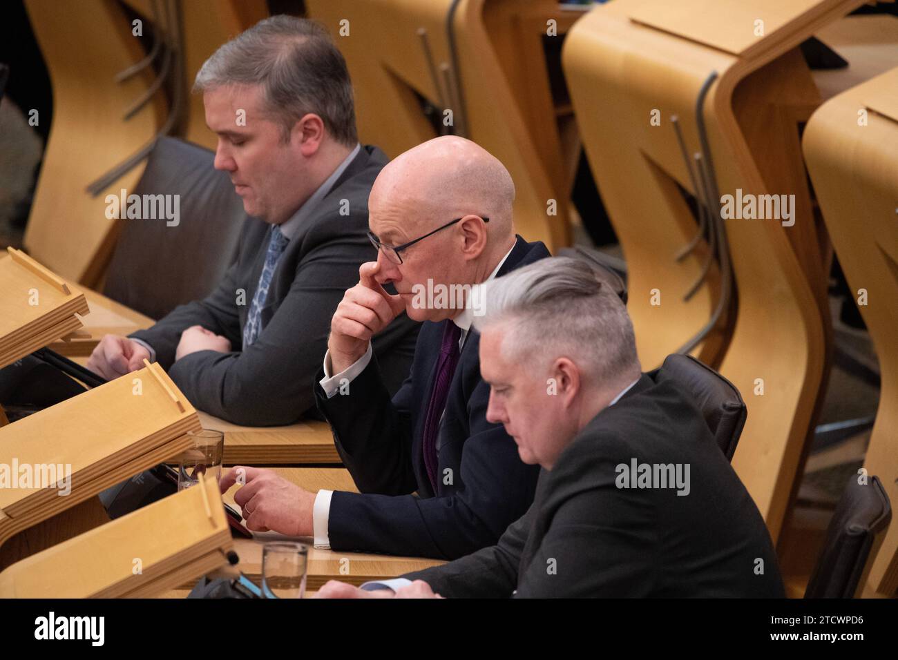 Edinburgh, Scotland, UK. 14th Dec, 2023. PICTURED: (L-R) Tom Arthur MSP ...