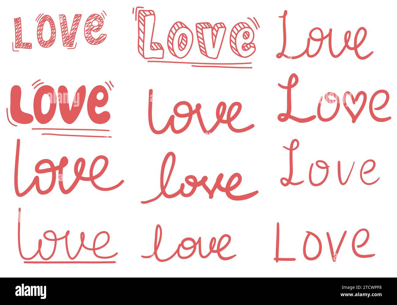 Hand drawn lettering of word LOVE, vector illustration Stock Vector ...