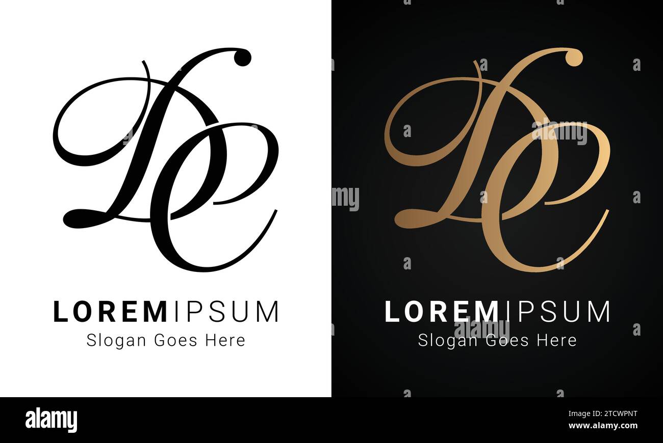 Luxury Initial CD or DC Monogram Text Letter Logo Design Stock Vector ...