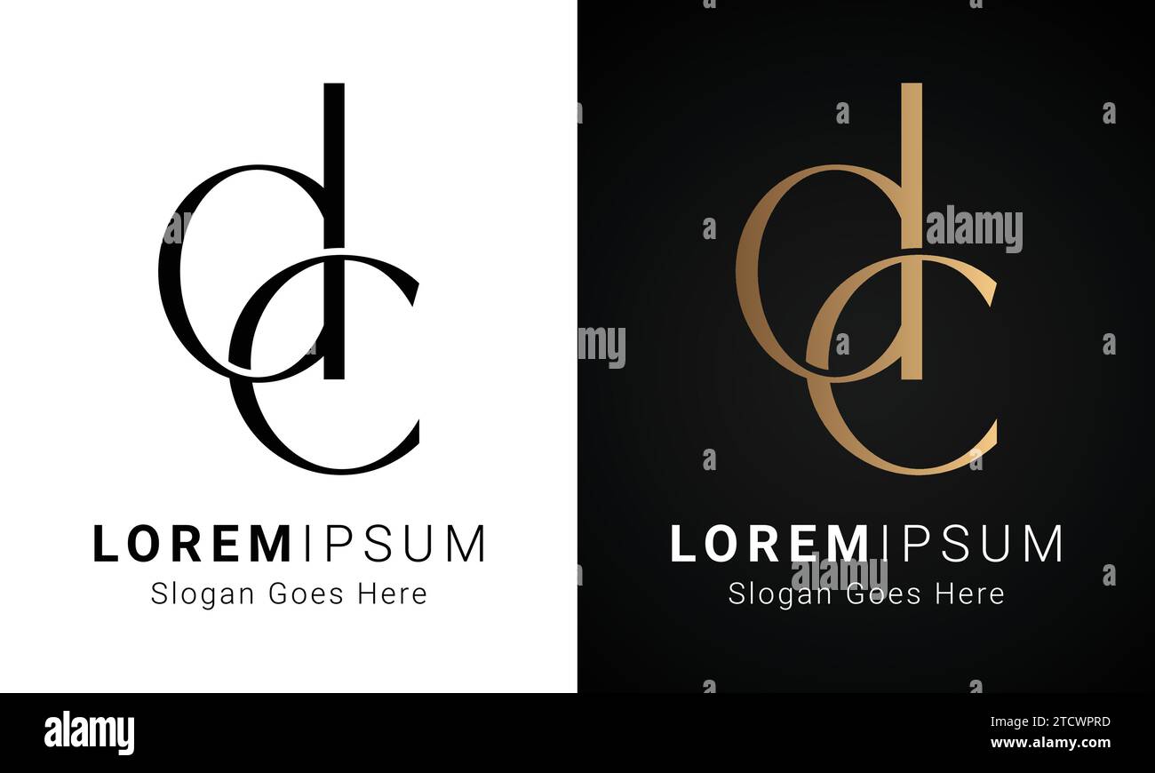 Luxury Initial CD or DC Monogram Text Letter Logo Design Stock Vector Image & Art - Alamy