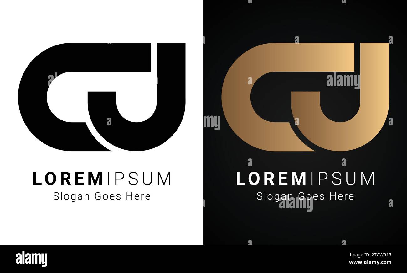 Luxury Initial CJ or JC Monogram Text Letter Logo Design Stock Vector ...