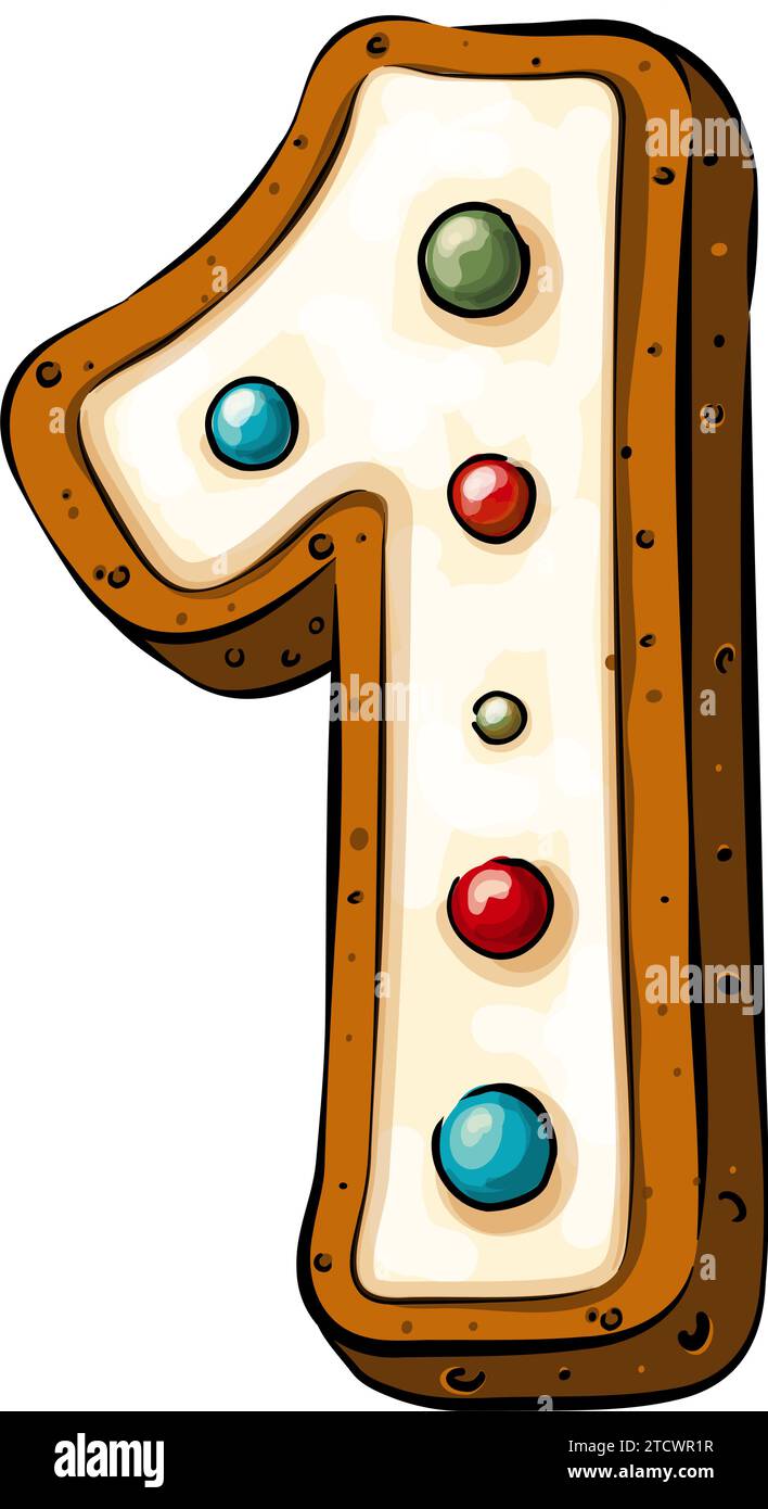 figure in the form of the number 1 in the shape of a Christmas ...