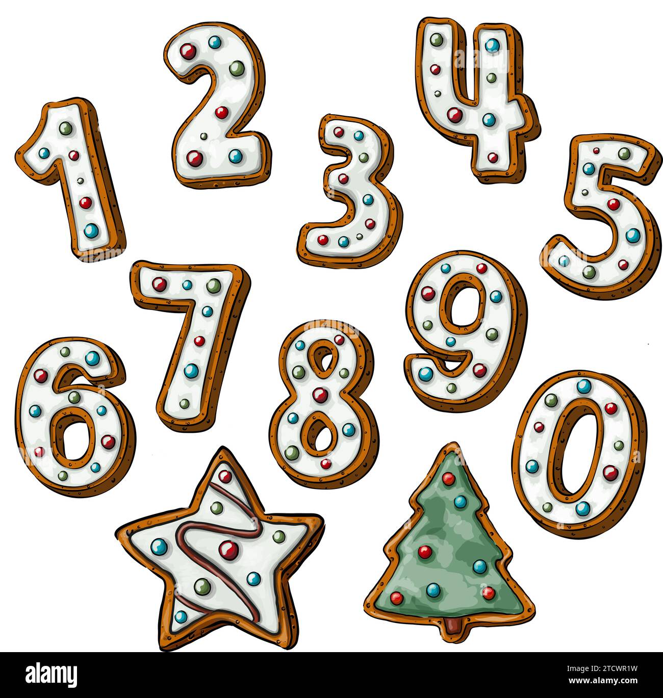set of numbers from sweet cookies and numbers from ginger cookies ...