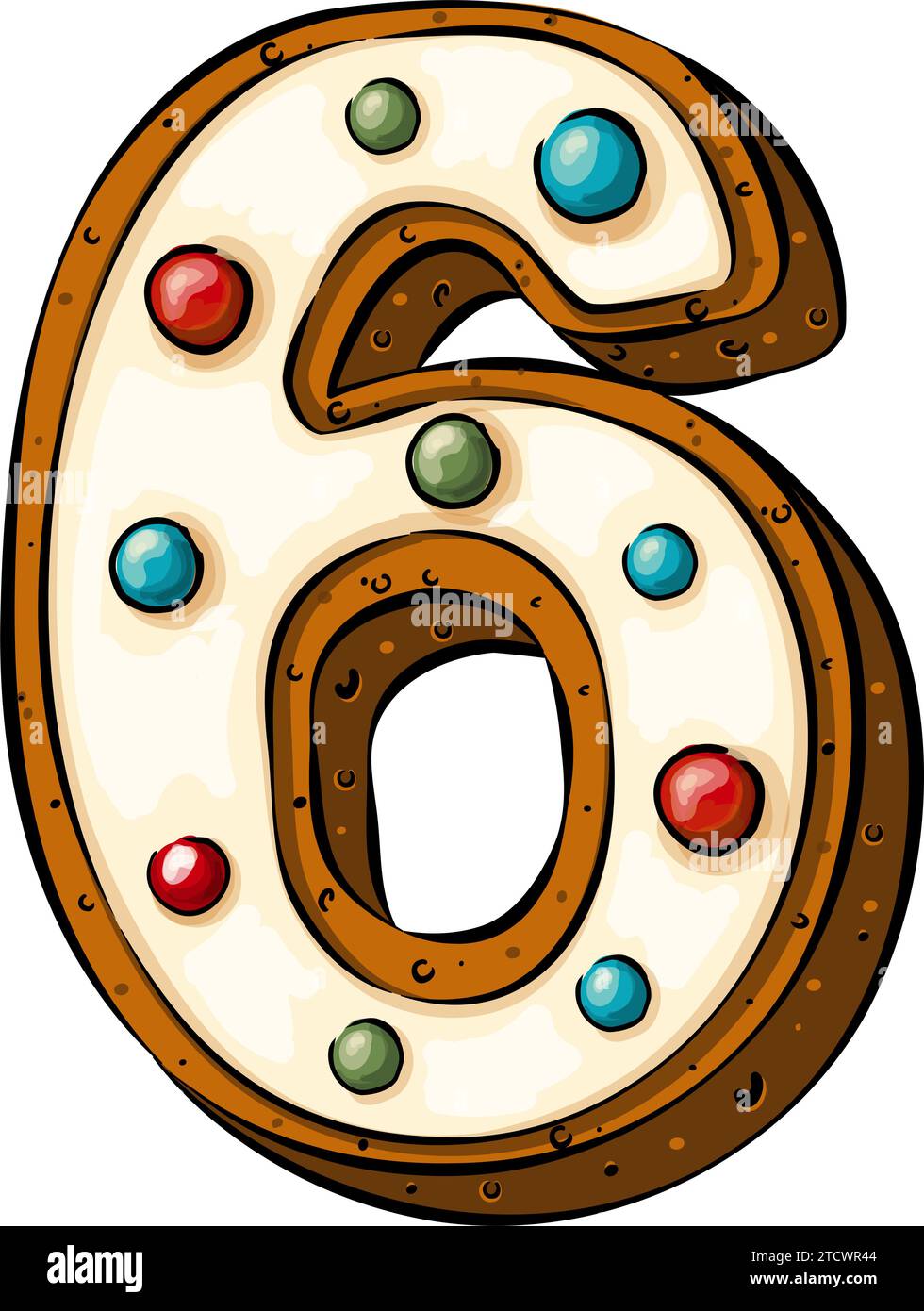 figure in the form of the number 6 in the shape of a Christmas ...