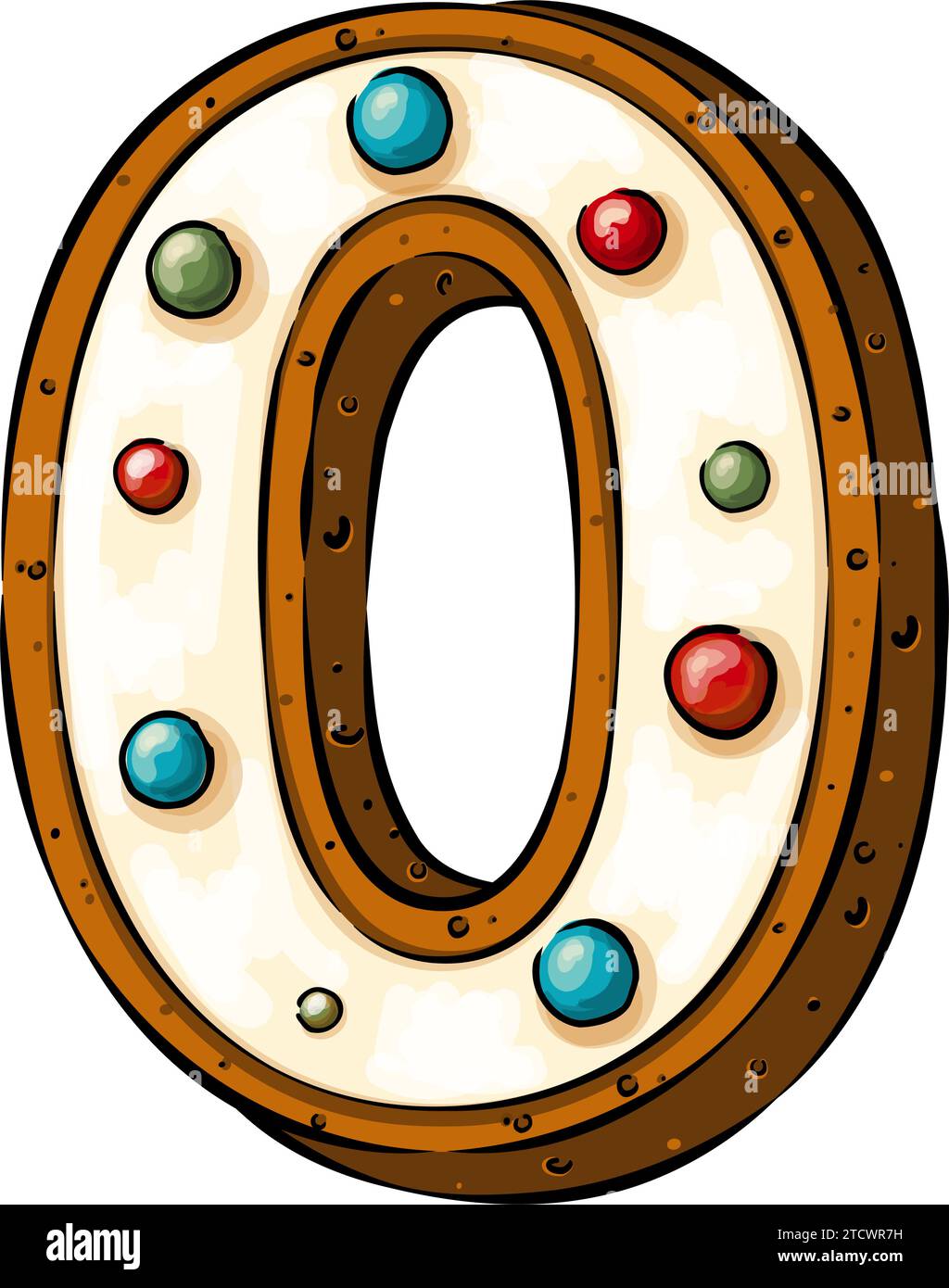 figure in the form of the number 0 in the shape of a Christmas ...