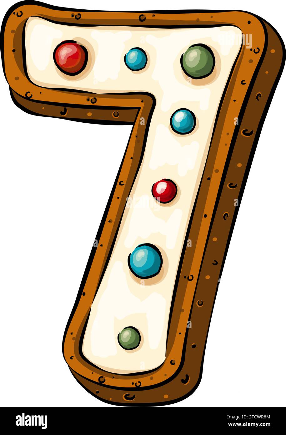 figure in the form of the number 7 in the shape of a Christmas ...