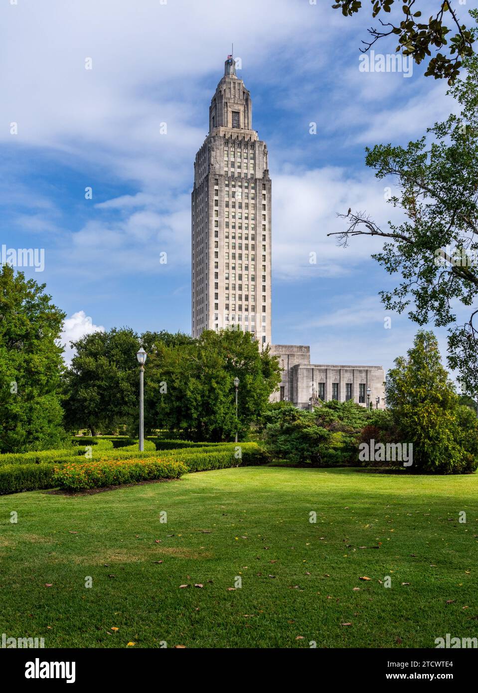 Tall tower of the State Capitol building in Baton Rouge, the state ...