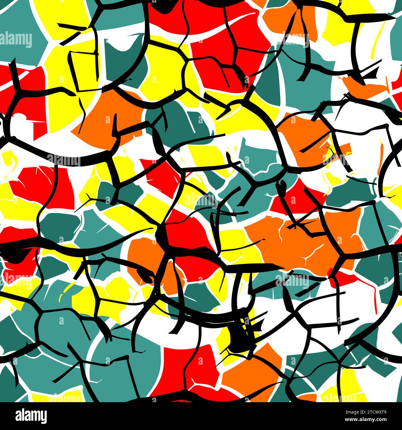 Distress Grunge Texture. Cracks colored seamless pattern. hand drawing ...