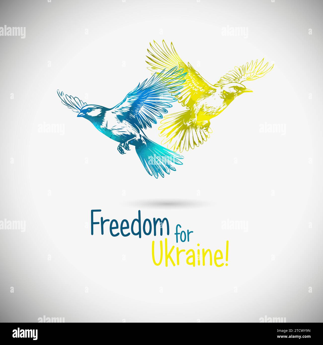 Freedom for Ukraine flying birds. The concept of peace in Ukraine. hand ...