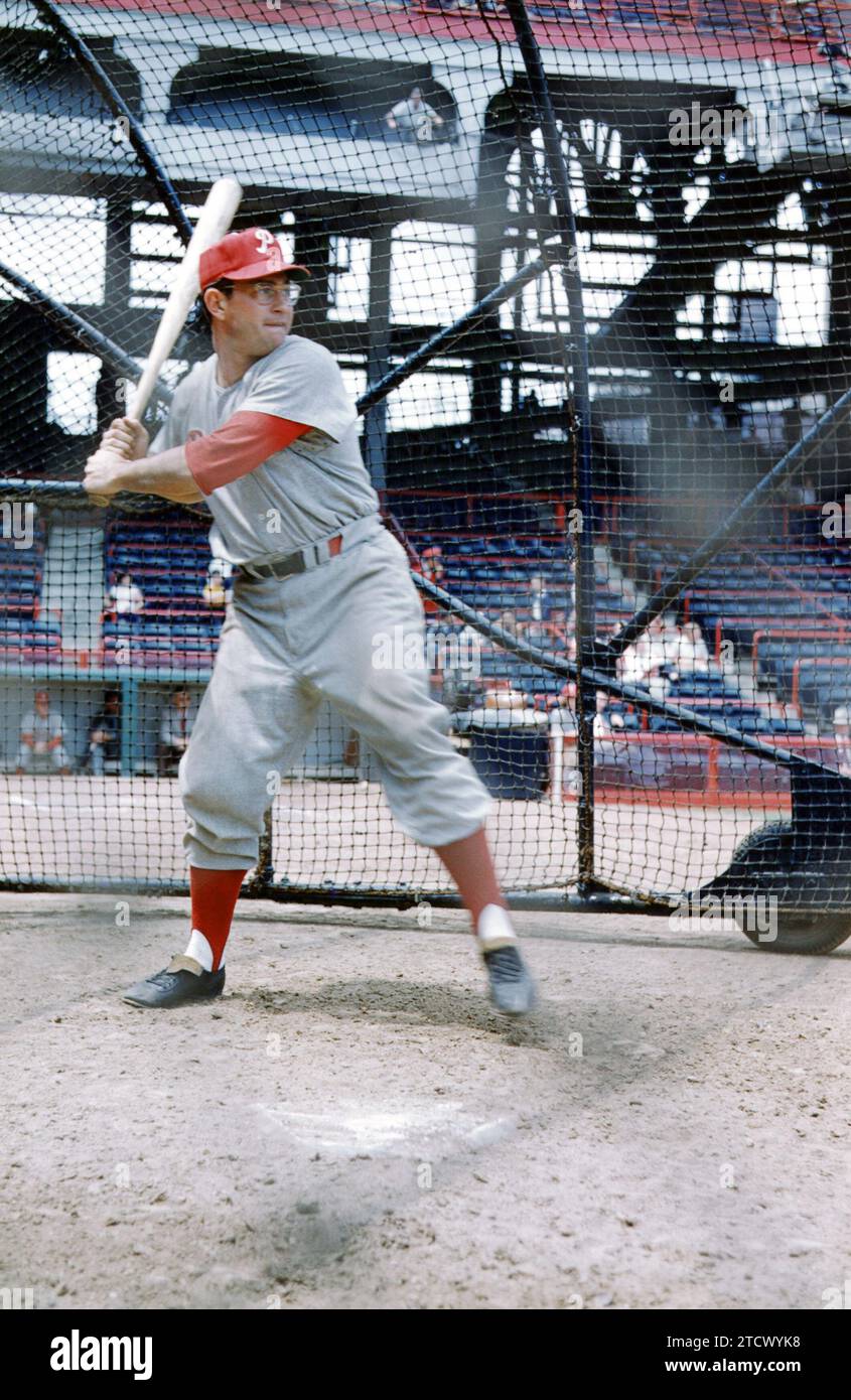 BROOKLYN, NY - MAY 22: Del Ennis #14 of the Philadelphia Phillies takes ...