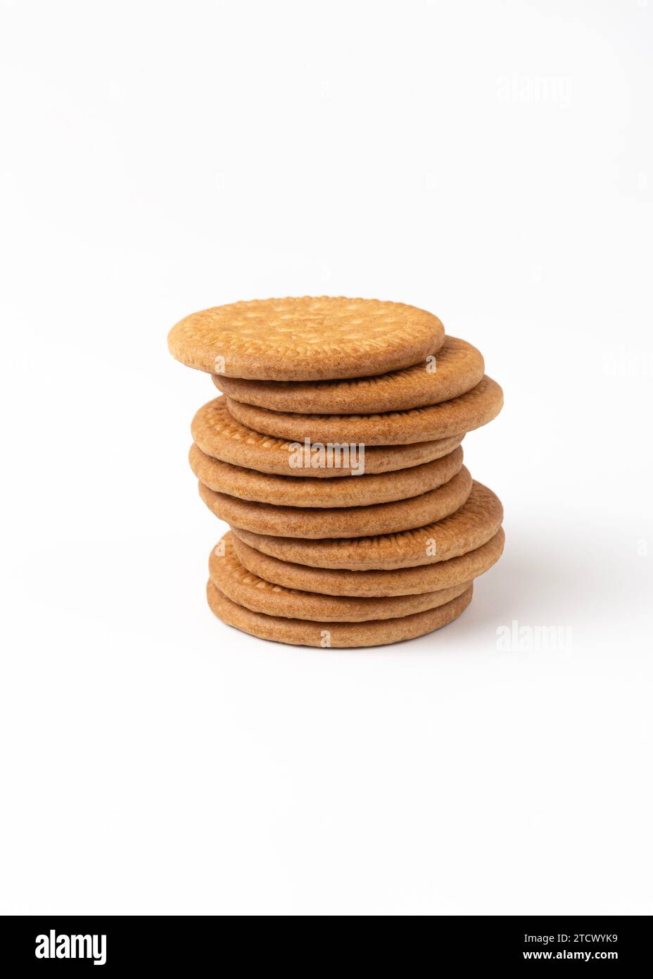 Pile of Maria cookies on white background Stock Photo - Alamy