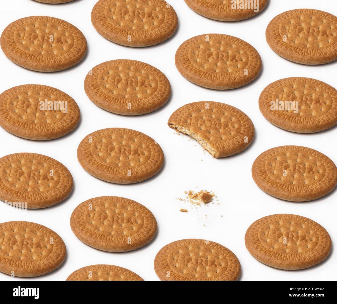 Maria biscuits on white background pattern Stock Photo - Alamy