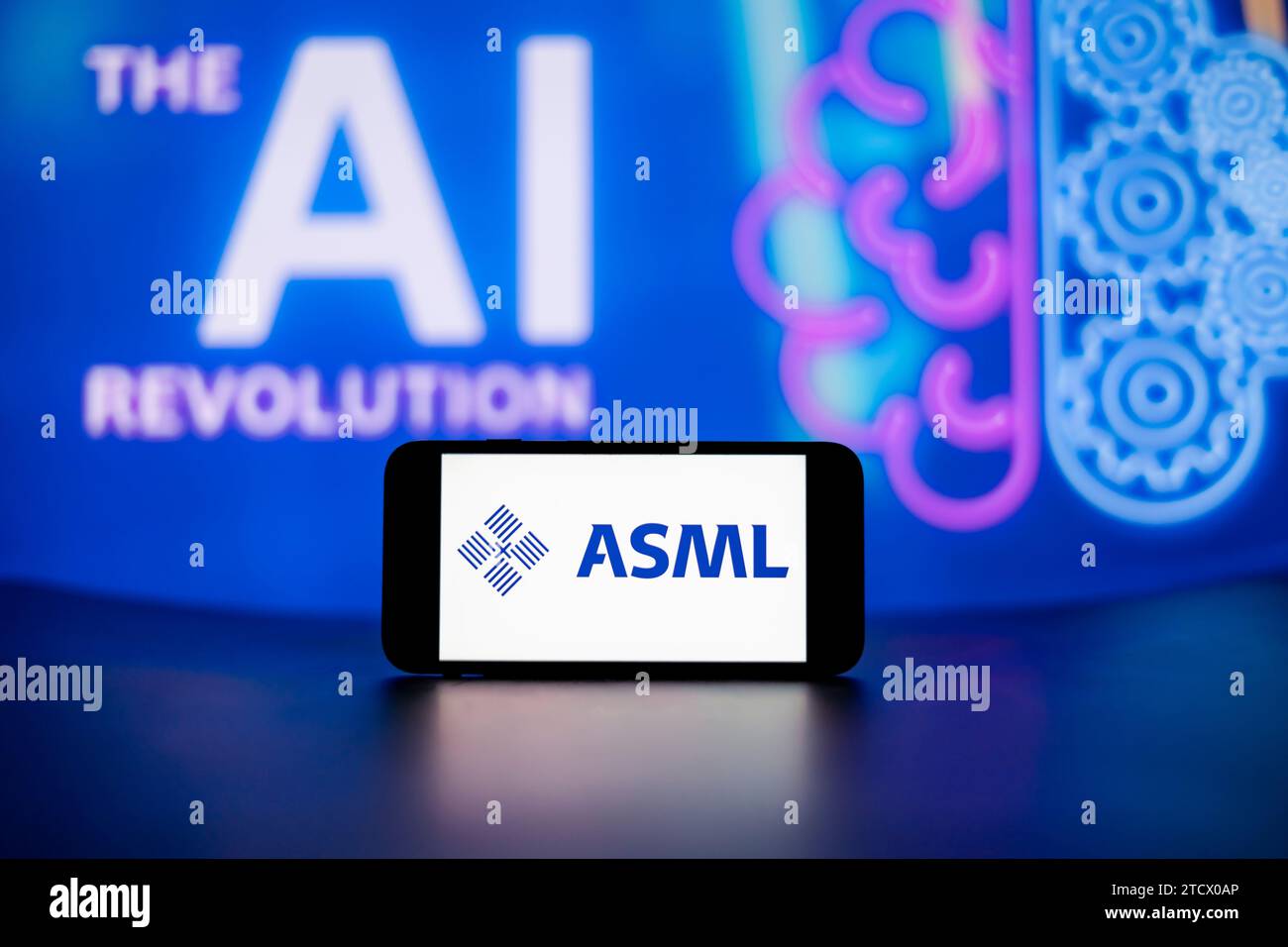India. 14th Dec, 2023. In this photo illustration, the ASML holding NV ...