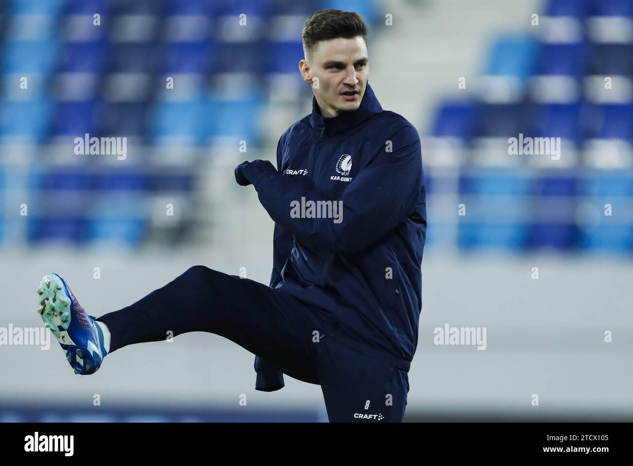 Backa Topola, Serbia. 14th Dec, 2023. Gent's Pieter Gerkens pictured in ...