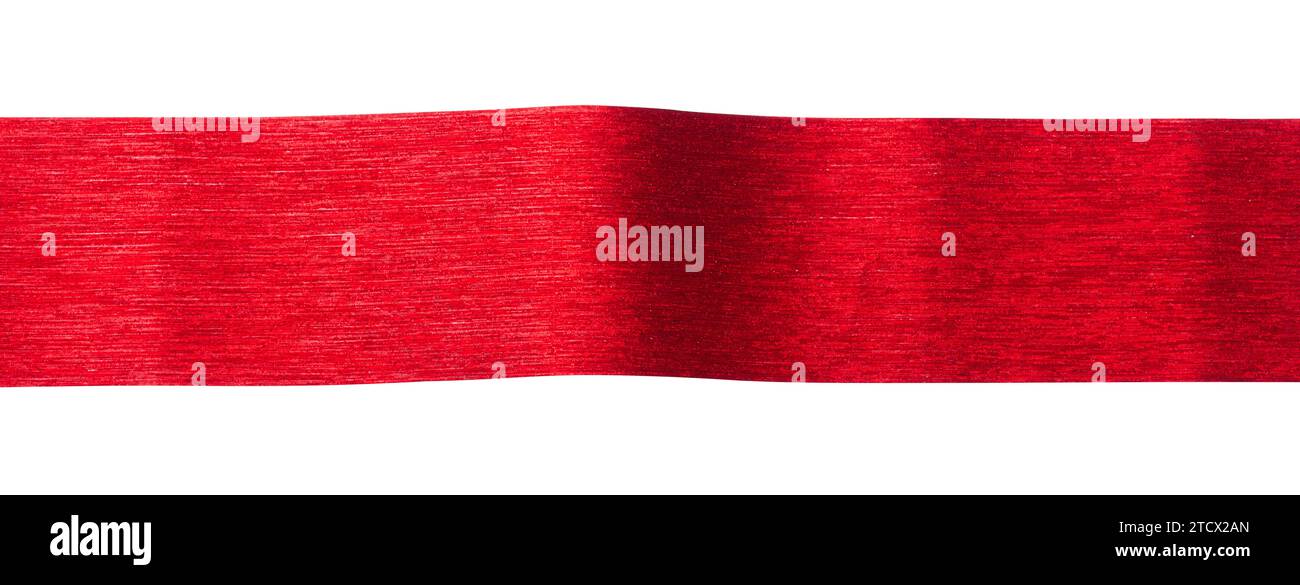 Red shiny ribbon on white isolated background Stock Photo - Alamy