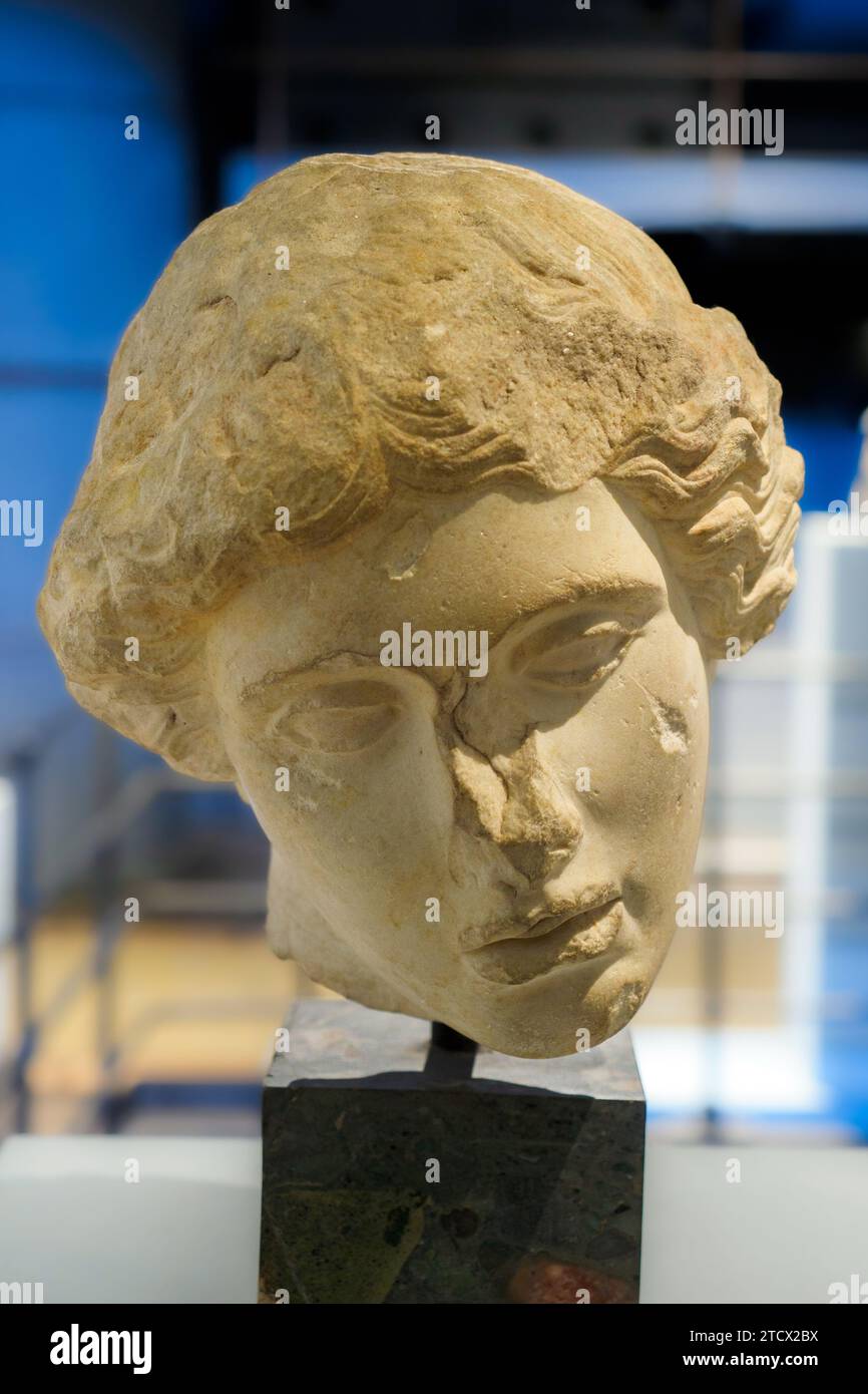 Head of an Amazon - Greek insular marble, copy after Greek original ...