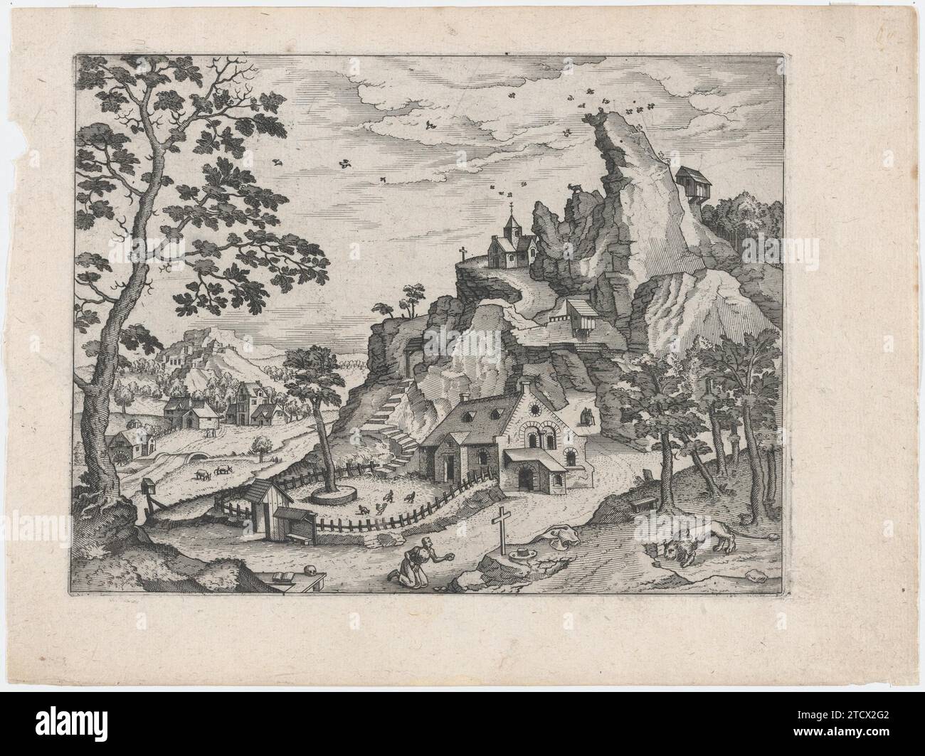 Landscape with Saint Jerome 1999 by Lucas Gassel Stock Photo - Alamy