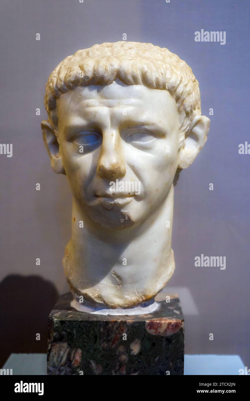 Portrait of Claudius (AD 41 - 54) - Marble from Luni. The statue has ...