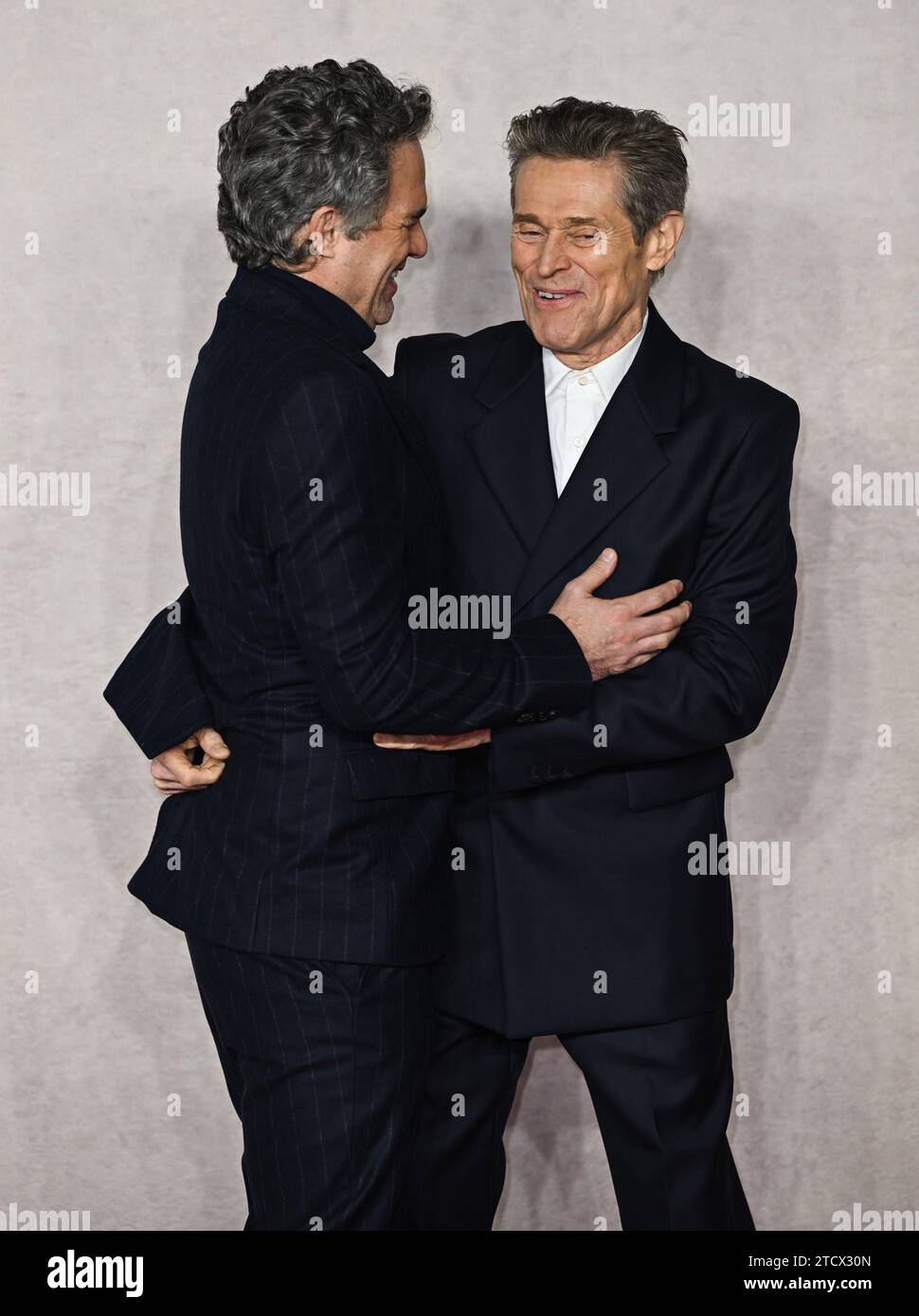 London, UK. December 14th, 2023. Mark Ruffalo and Willem Dafoe arriving at the Poor Things UK ...