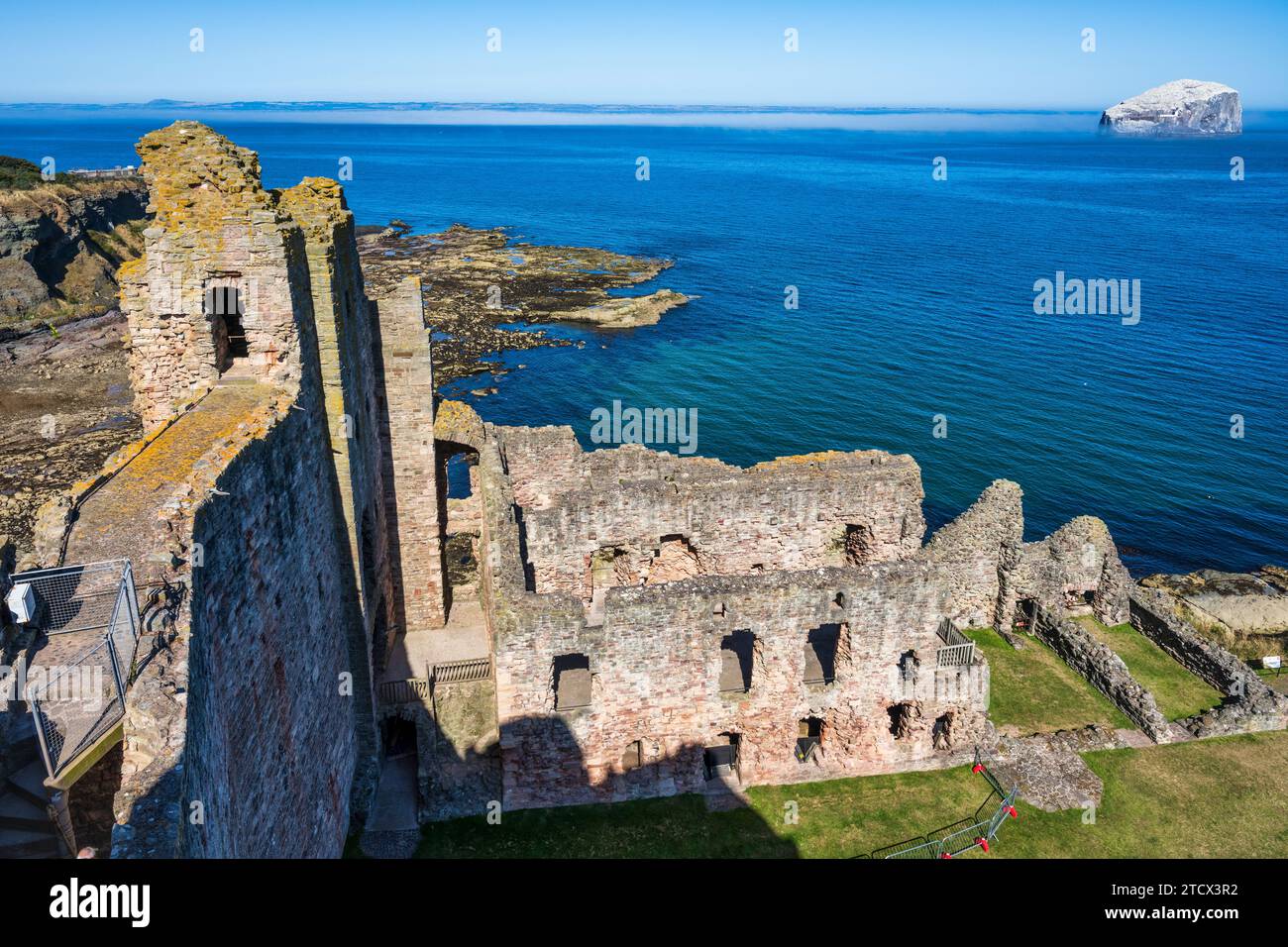 Elevated view of the Douglas Tower and North Range, with distant Bass ...