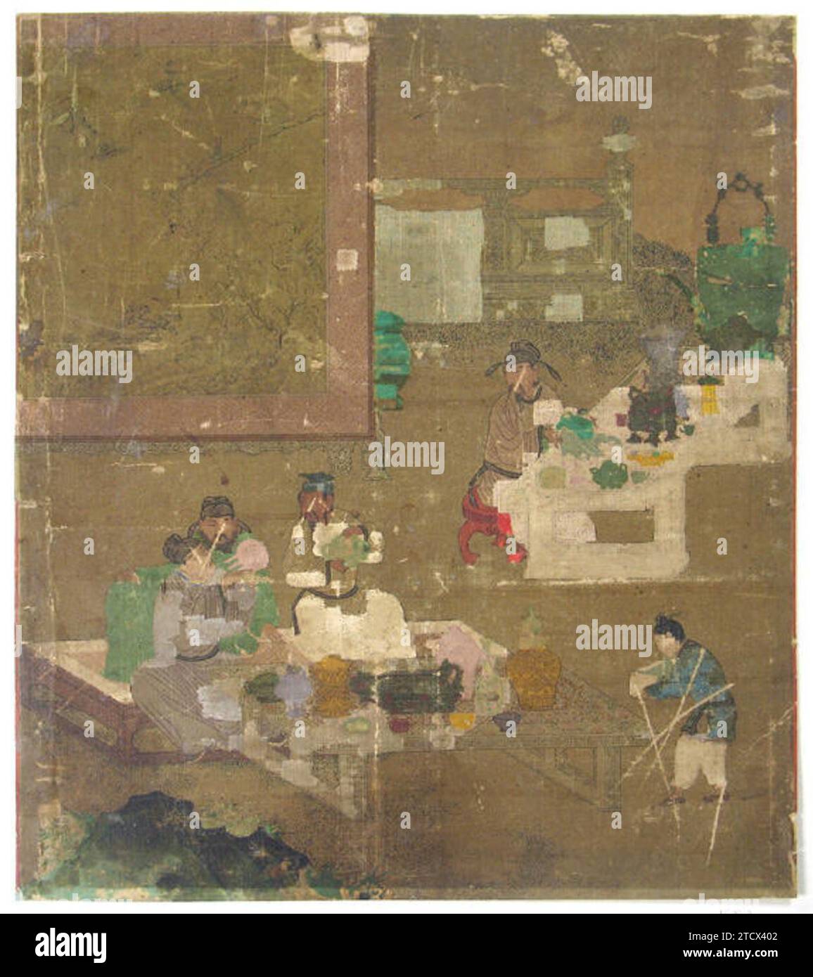 Examining Antiques at Literati Gathering 1915 by Wang Li Mu Stock Photo ...