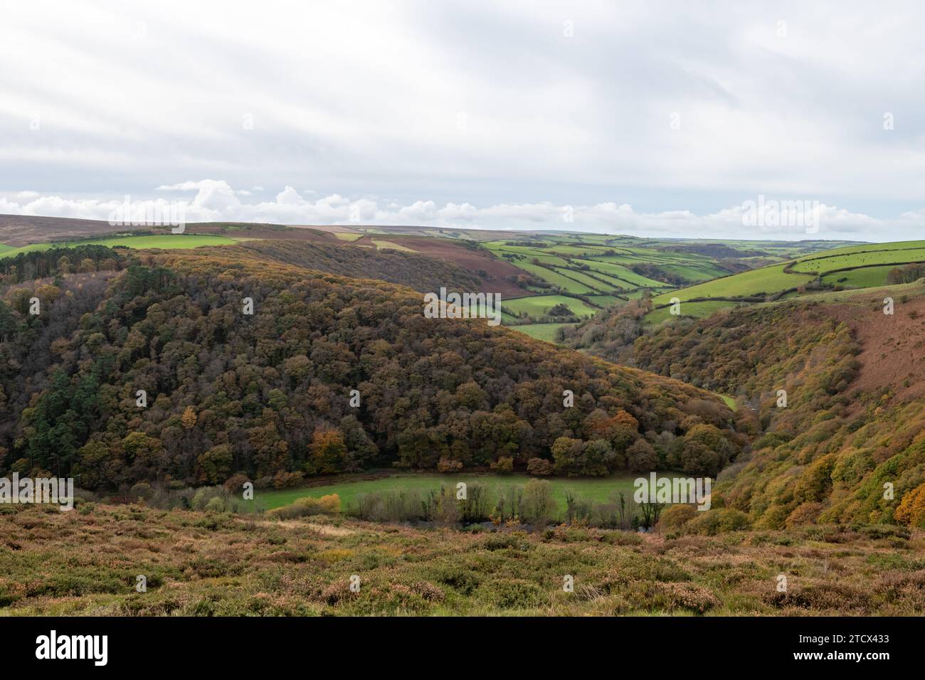 Landscape photo of the autumn colours in the Doone valley in Exmoor ...