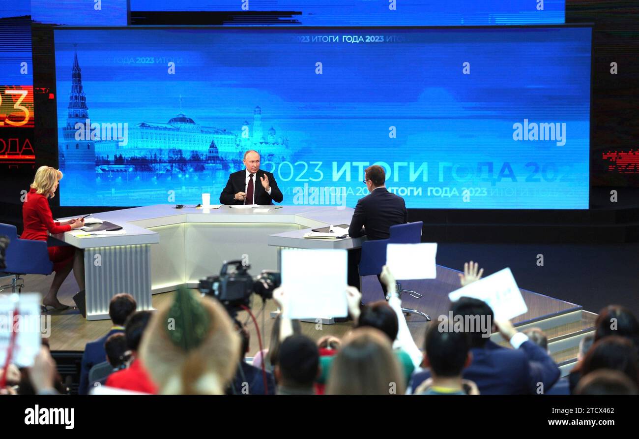 Moscow, Russia. 14th Dec, 2023. Russian President Vladimir Putin ...