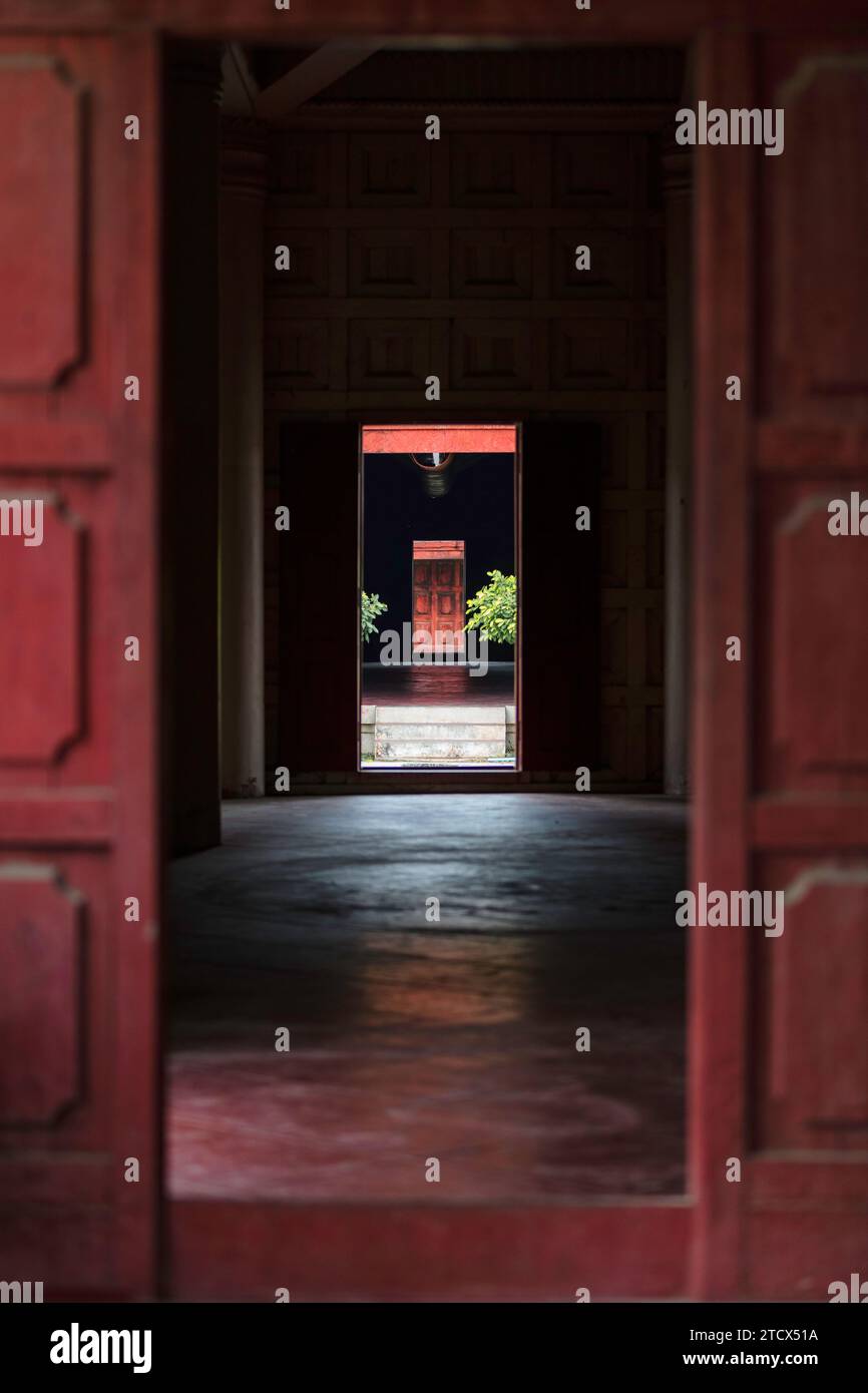 Interior of the Mandalay Palace, Myanmar. The last royal palace of the ...