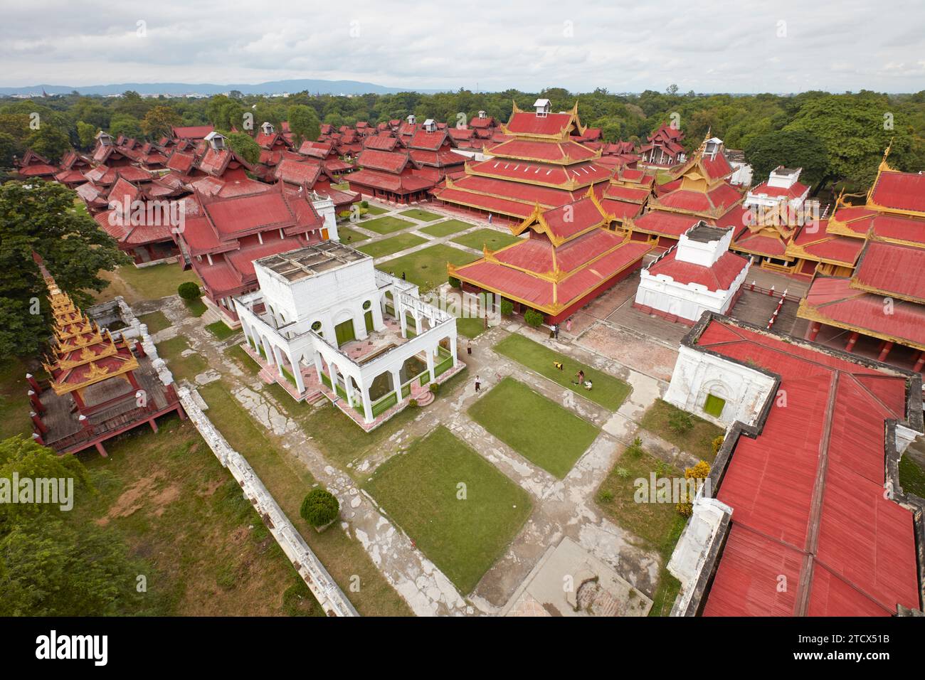 The Mandalay Palace complex, Myanmar. The last royal palace of the last ...