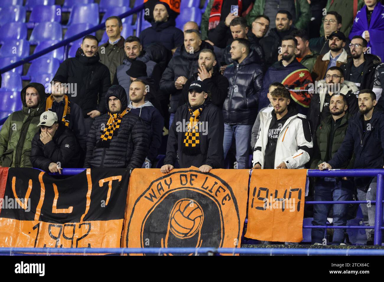 Zagreb, Croatia. 14th Dec, 2023. ZAGREB, CROATIA - DECEMBER 14: Fans of ...