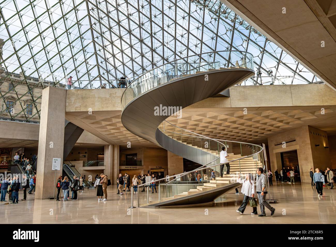 Inside The Louvre Pyramid Panoramic View Of Inside The Louvre Pyramid