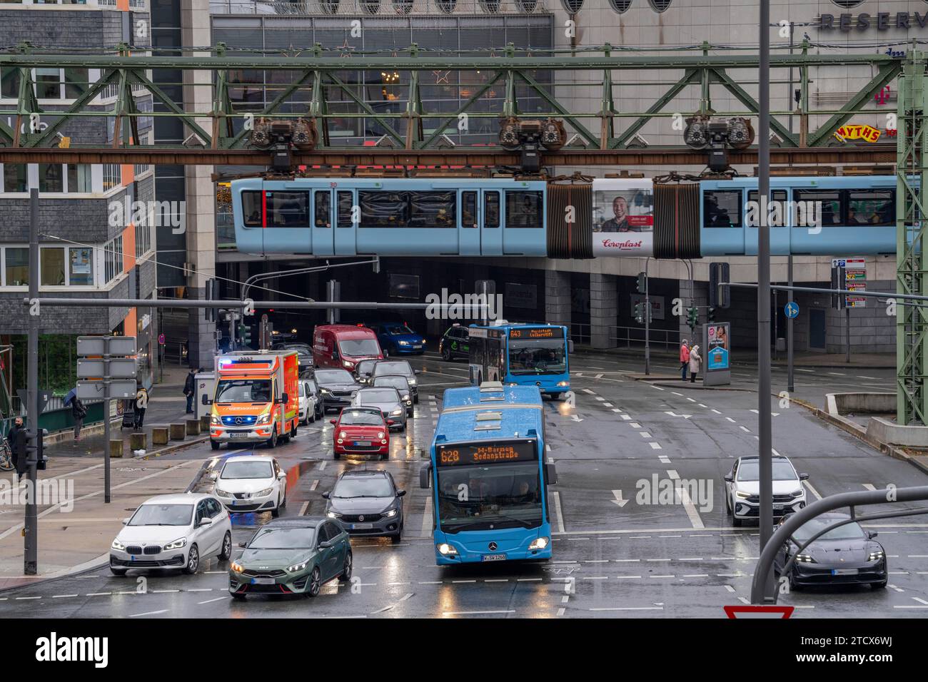 WSW buses at the central bus station, WSW buses, at the main railway station, suspension railway ...