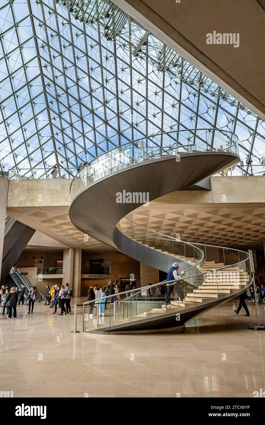 Louvre museum staircase hi-res stock photography and images - Alamy