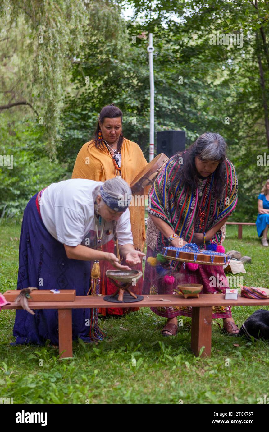 Elders from Indigenous communities participate in a celebration of ...