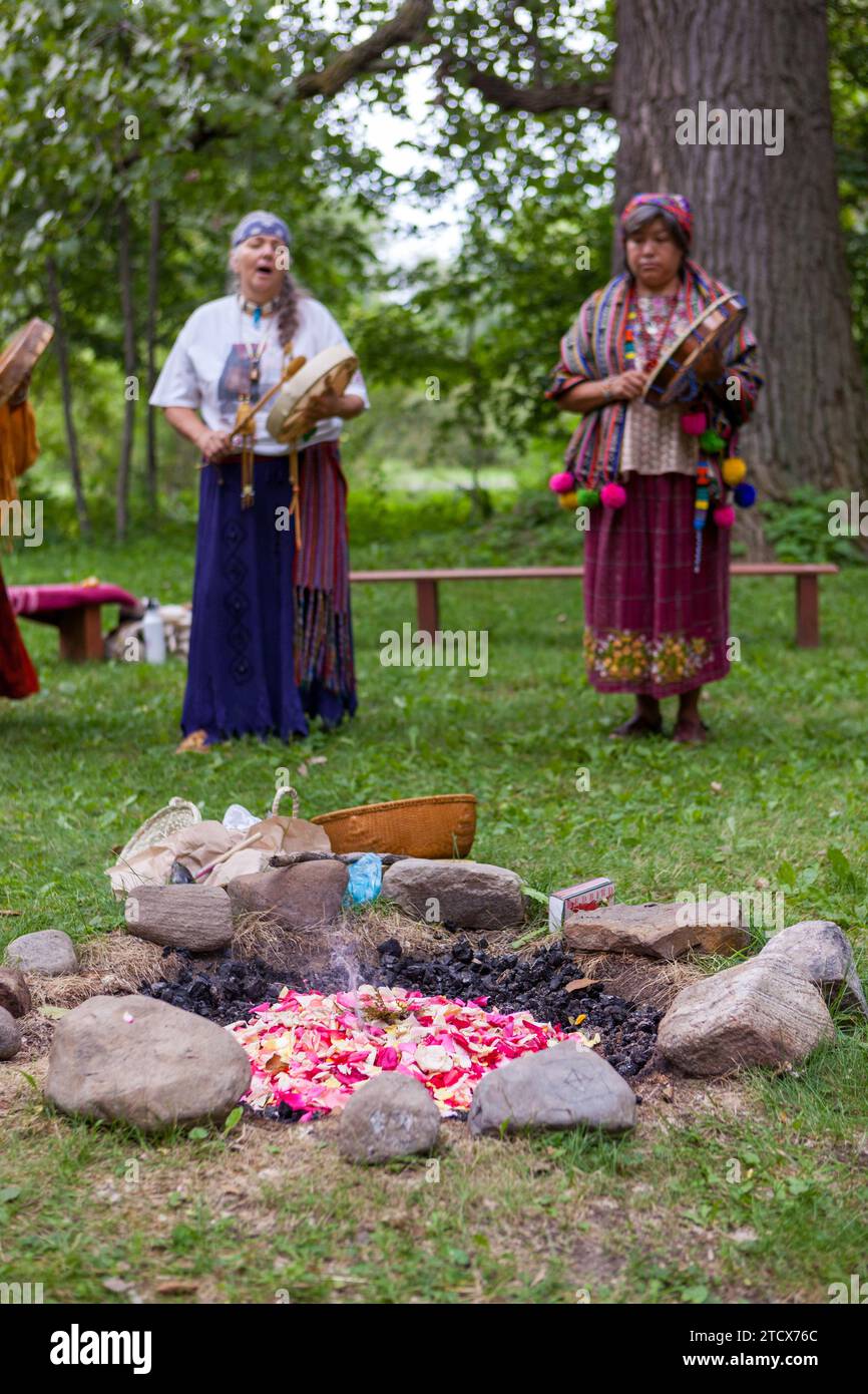 Elders from Indigenous communities participate in a celebration of ...