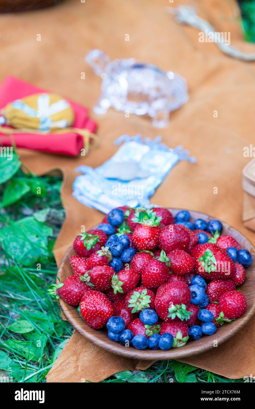 Symbolic Indigenous offerings offered during a celebration of National ...
