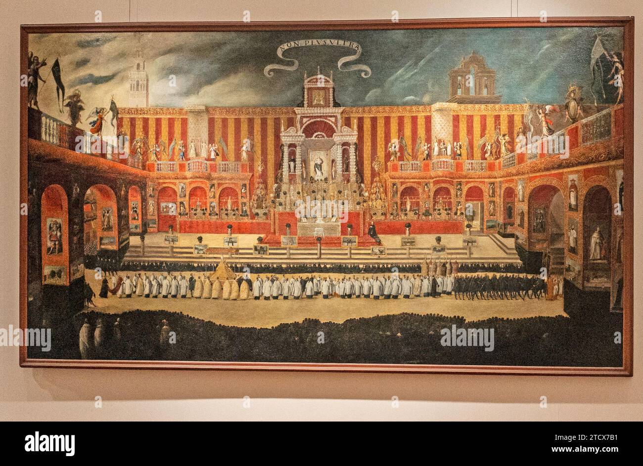 A painting depicting a Procession on the occasion of the feast of the ...