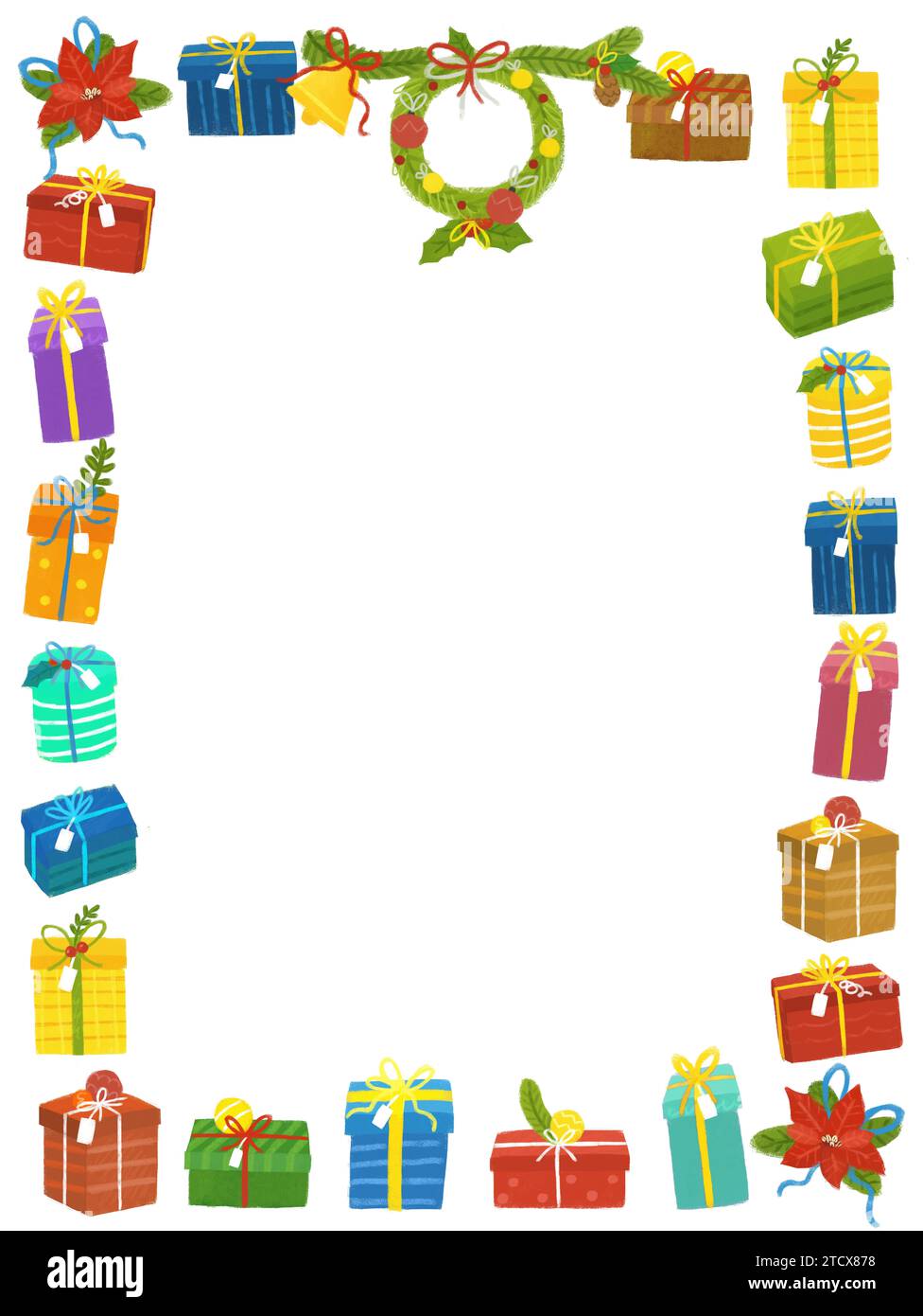 cartoon scene with christmas party ornaments from nature like pine cone ...