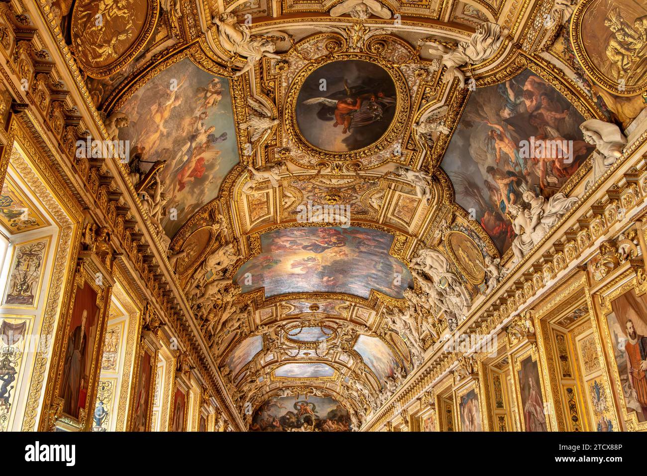 The stunning Galerie d'Apollon inside the Musée du Louvre, the gallery ...