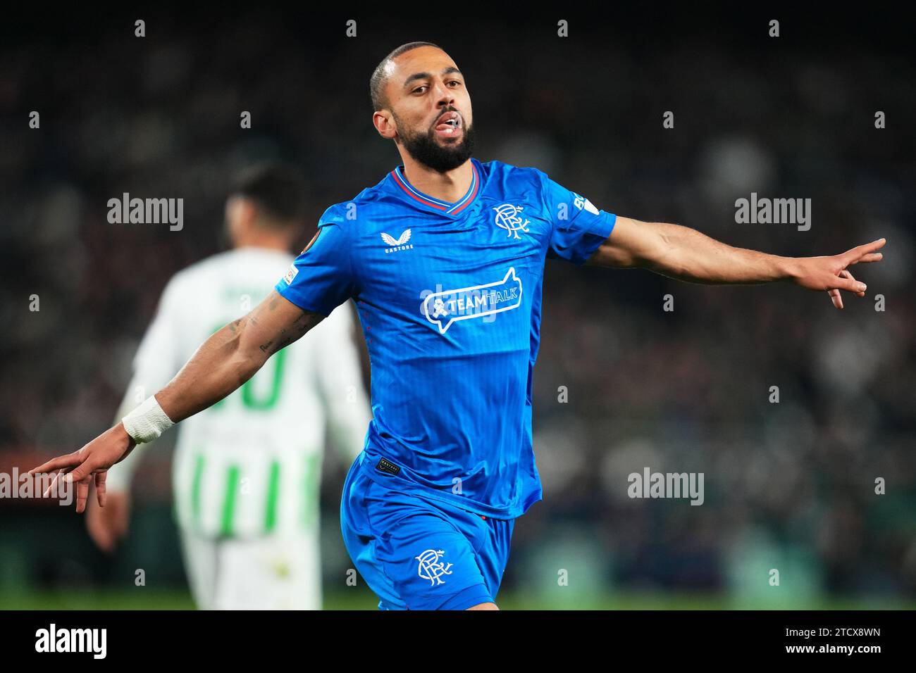 Sevilla, Spain. 14th Dec, 2023. Kemar Roofe of Rangers FC celebrates ...