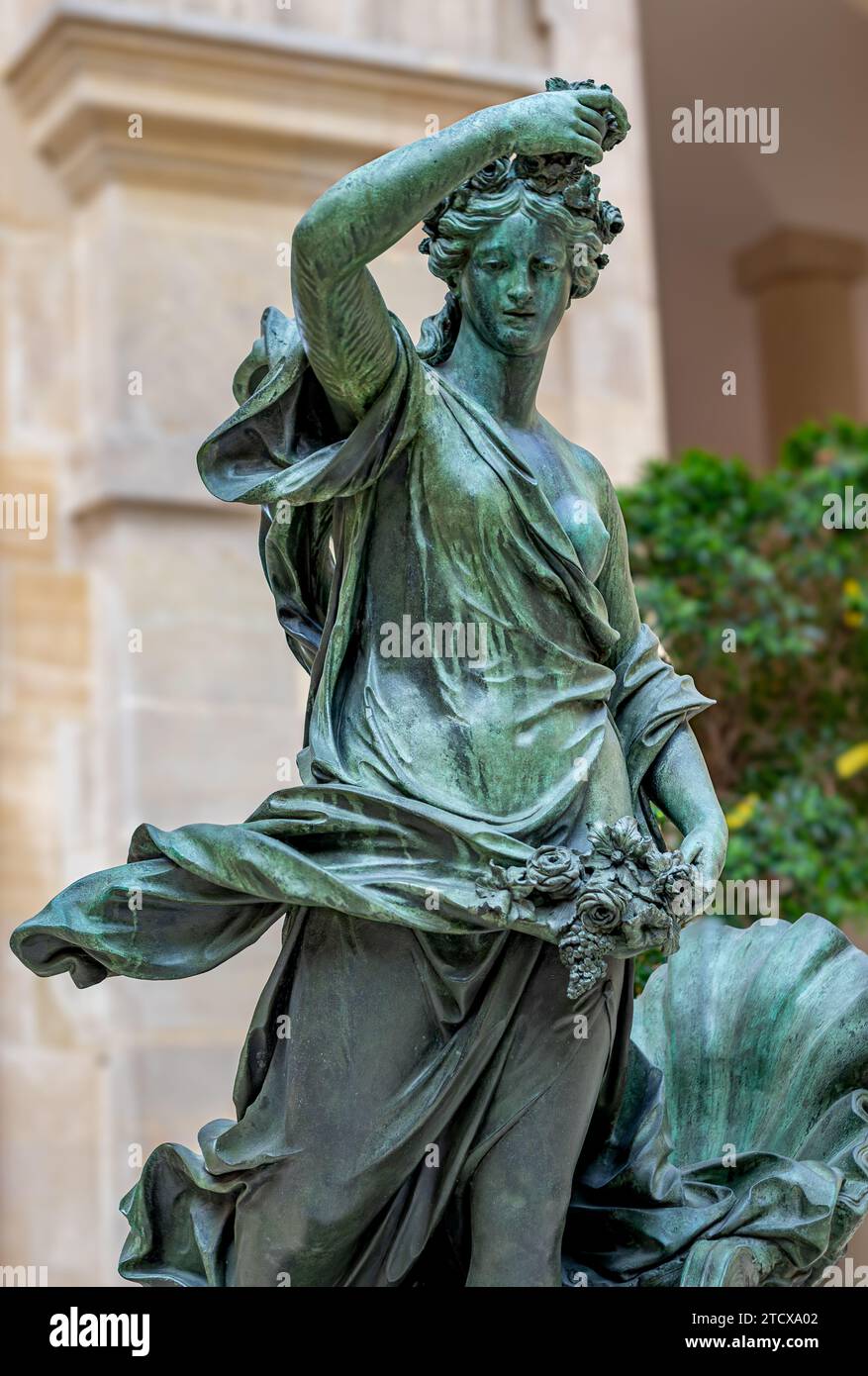 Sculptures in the glass-roofed courtyard known as Cour Marly in the ...