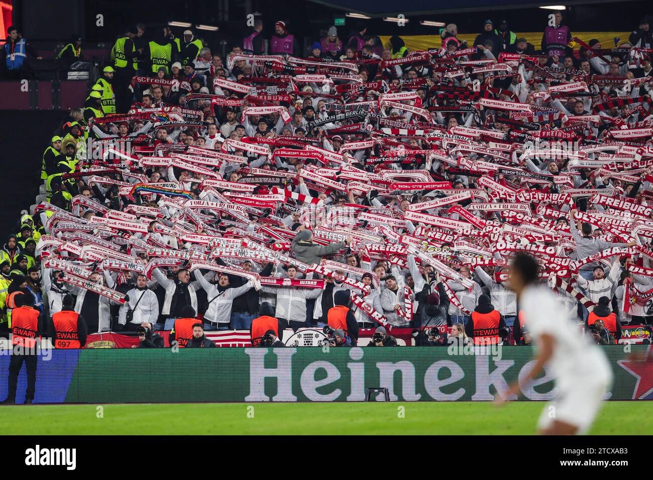 SC Freiburg fans during the West Ham United FC v SC Freiburg UEFA ...