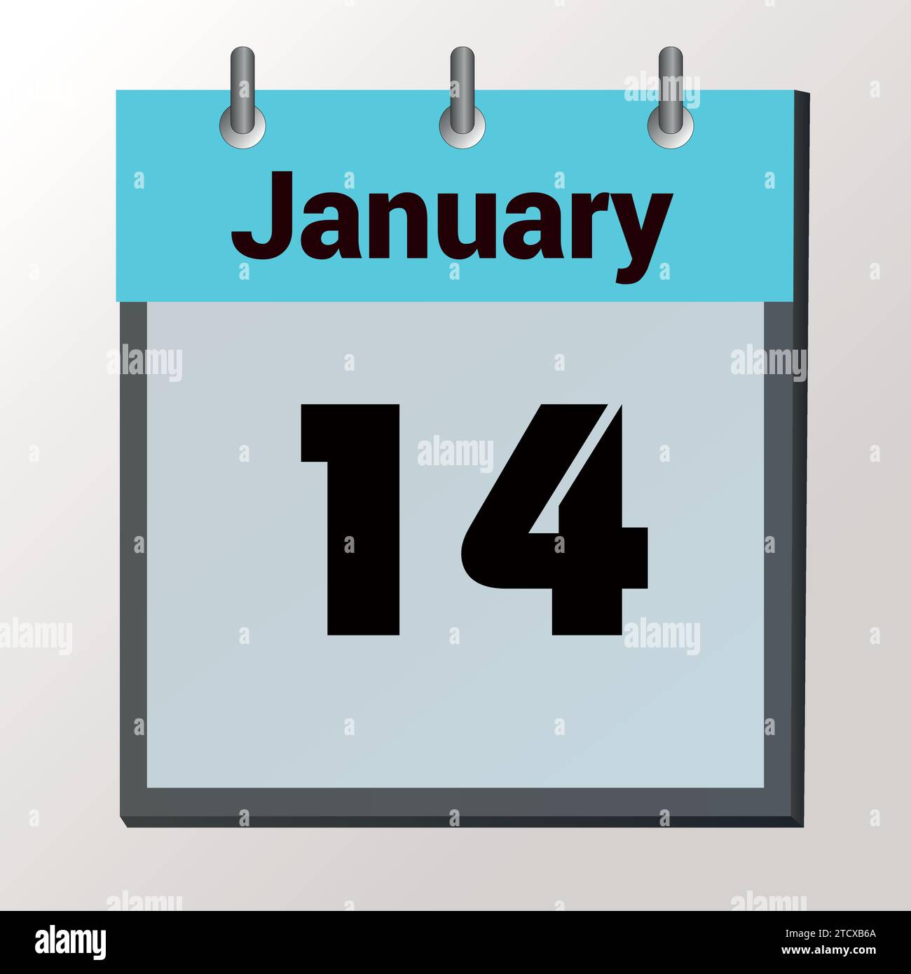 day on the calendar, vector image format, January 14 Stock Vector Image ...