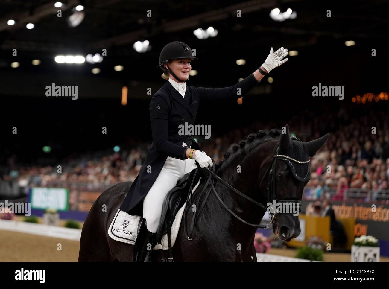 Boston STH ridden by Denise Nekeman reacts following their performance ...